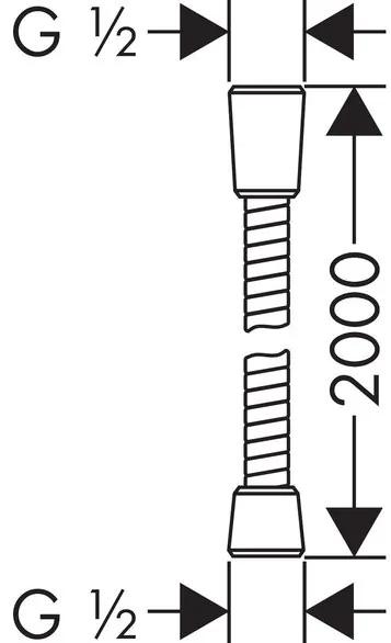 Hansgrohe Sensoflex Kovová sprchová hadice 200 cm 28134000