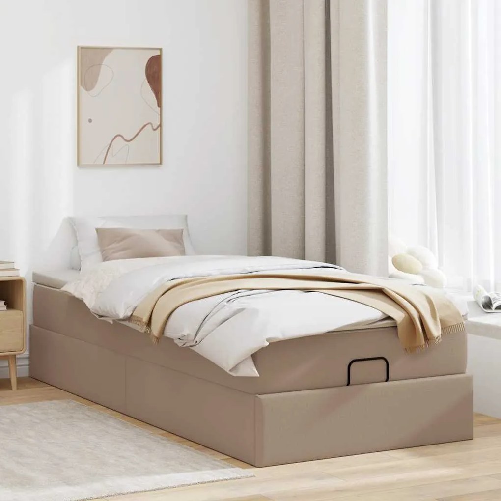 Osmanský rám postele s matrací cappuccino 90x200cm umělá kůže 3311020