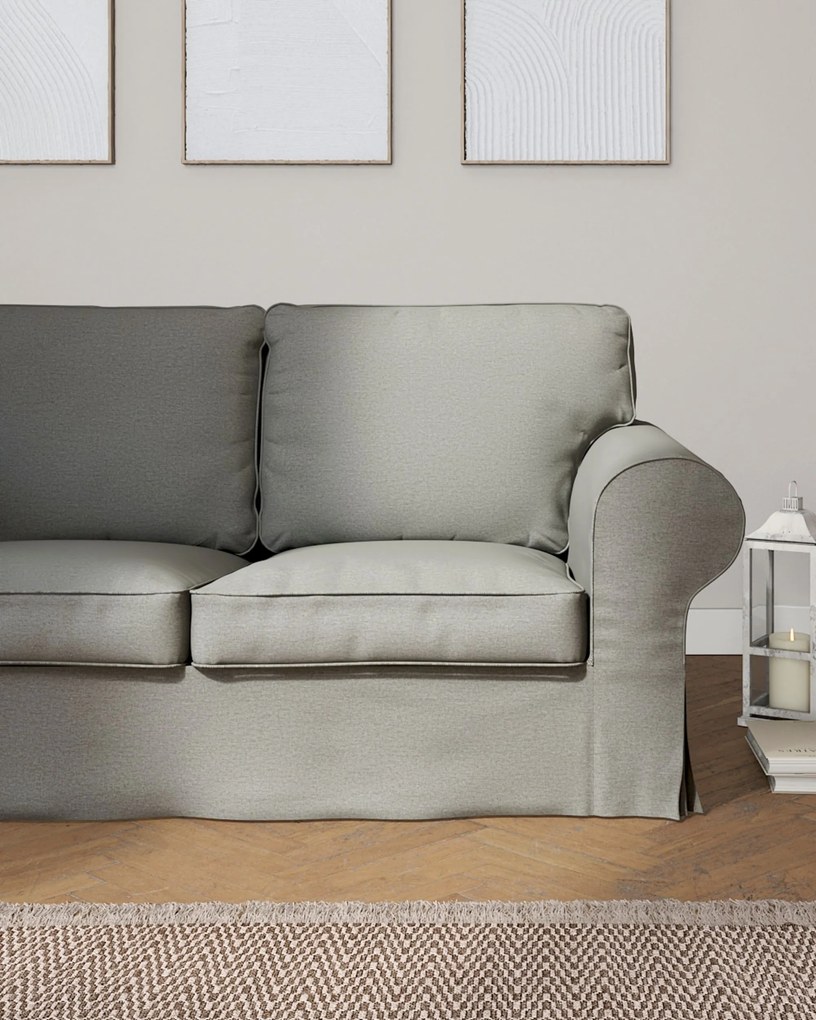 Potah na pohovku IKEA  Ektorp 2-místná, nerozkládací barva šedá látka pletený vzor