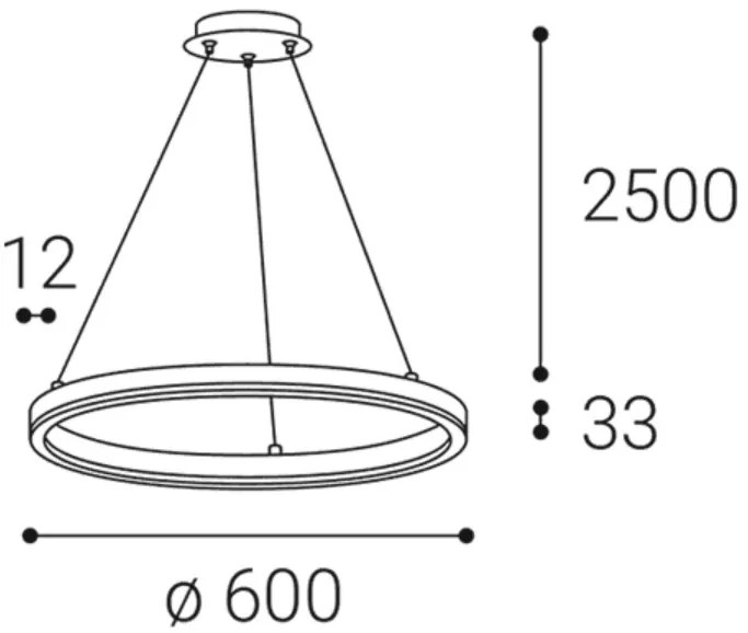 Závěsné led svítidlo LED2 Circle Barva: Bílá, Chromatičnost: 3000K ON/Of, Ø - Průměr: 60cm