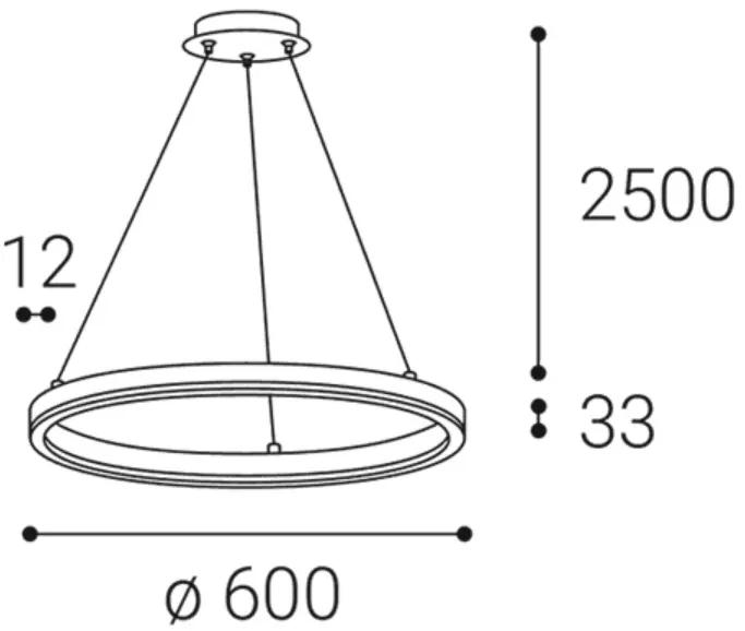 Závěsné led svítidlo LED2 Circle Barva: Černá, Chromatičnost: 3000K Dali, Ø - Průměr: 120cm