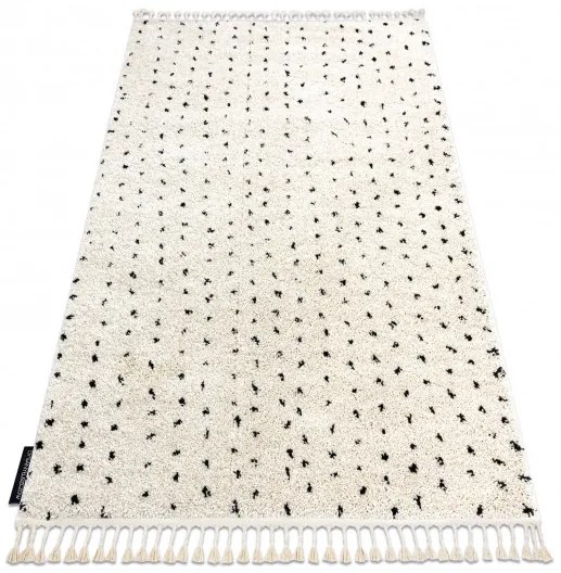 Dywany Łuszczów, Kusový koberec Berber Syla B752 dots cream, 140x190, bílá, kancelář
