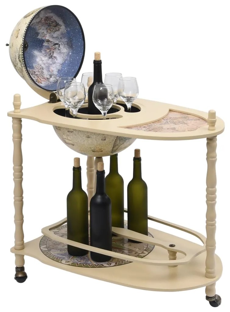 vidaXL Volně stojící globus bar stojan na víno eukalyptus zelený