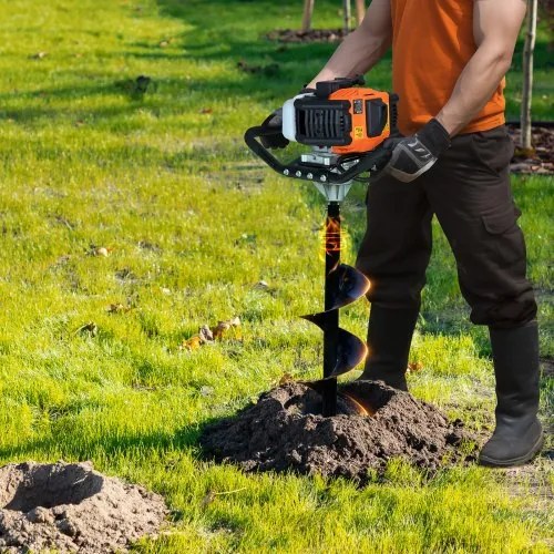 Vykopávač děr pro plynové sloupky 43CC 1250 W s 20,3 cm vrtáky pro farmu a zahradu