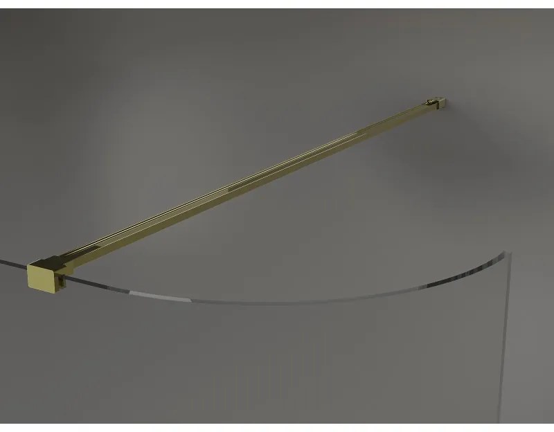 Mexen Kioto, zaoblená sprchová zástěna 90 x 200 cm, 8mm čiré sklo, zlatý profil, 800-090-101-50-06