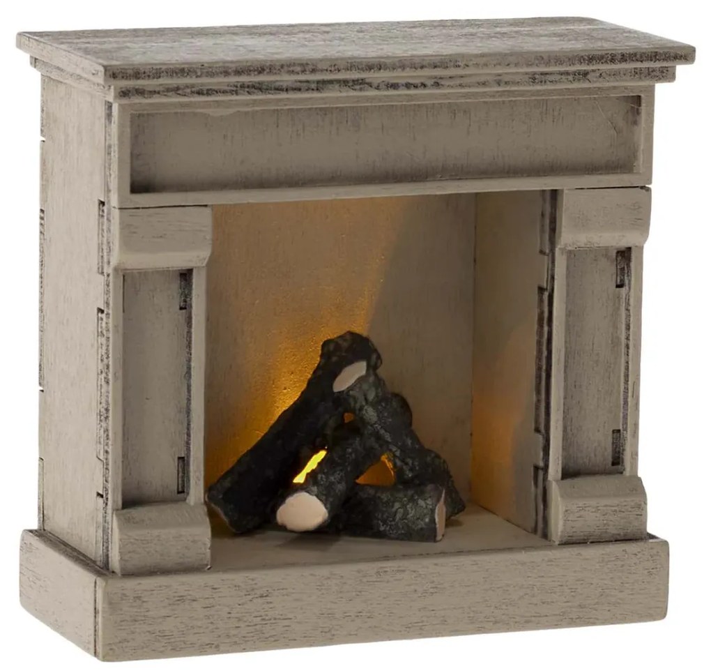 Hořící krb pro myšky Maileg Fireplace Off White Maileg