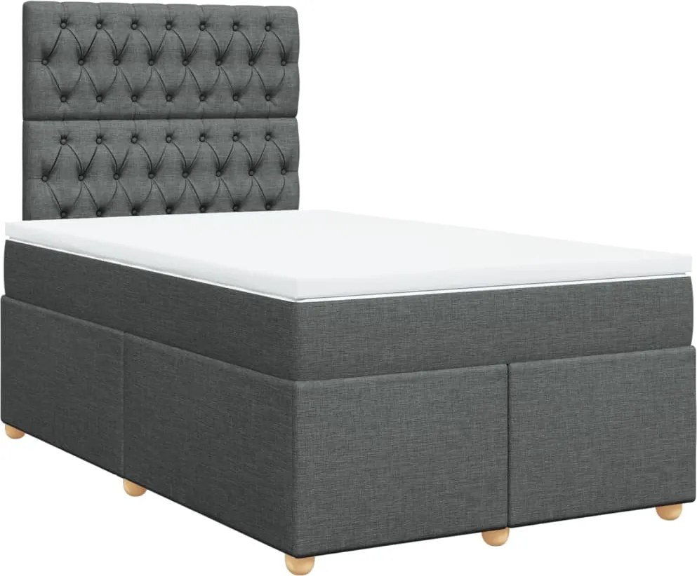 Box spring postel s matrací tmavě šedá 120x200 cm textil 3291255