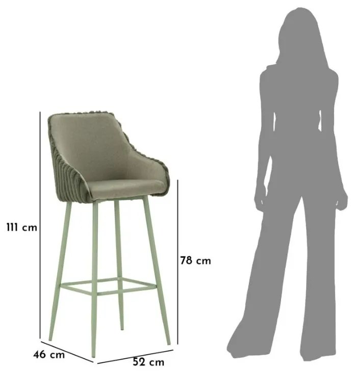Designová barová židle Bechora zelená