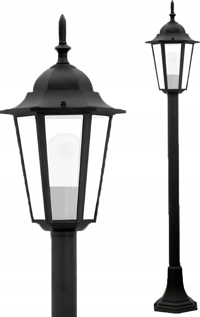 Venkovní zahradní lampa stojící Lampa Sloupek 100 cm Led E27 Černá IP44