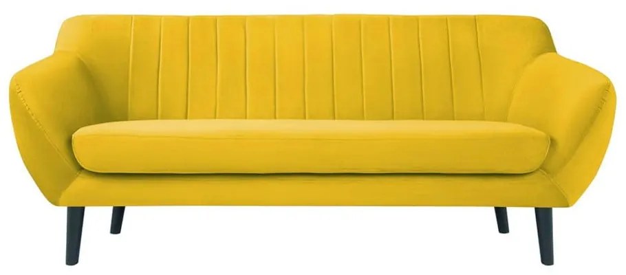 Žlutá sametová pohovka Mazzini Sofas Toscane, 188 cm