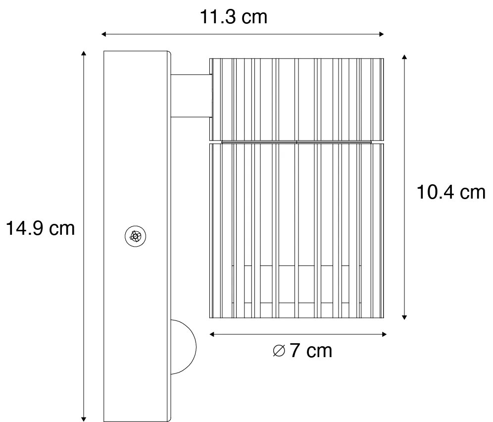 Designová venkovní nástěnná lampa černá s detektorem pohybu IP44 - Boris