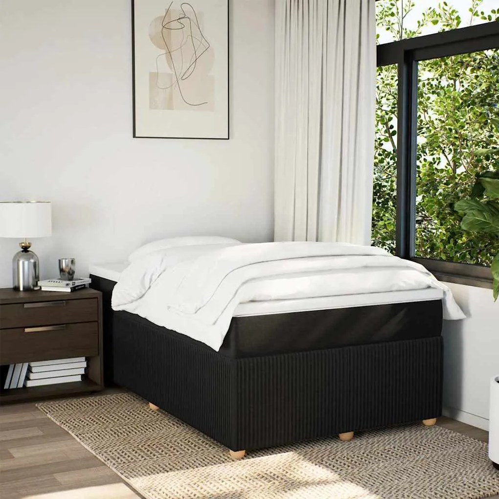Box spring postel s matrací černá 120x200 cm textil 3285562