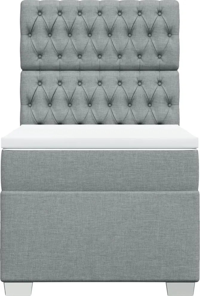 Box spring postel s matrací světle šedá 80 x 200 cm textil 3290322