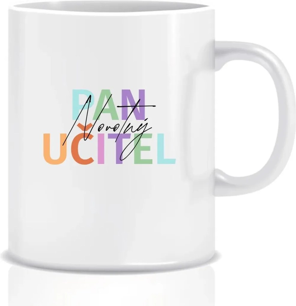 Personalizovaný klasický bílý keramický hrníček 300 ml pro paní učitelku/pana učitele