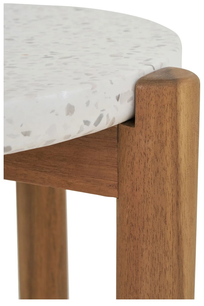 House Nordic Zahradní odkládací stolek TERRACINA ⌀37 cm bílý