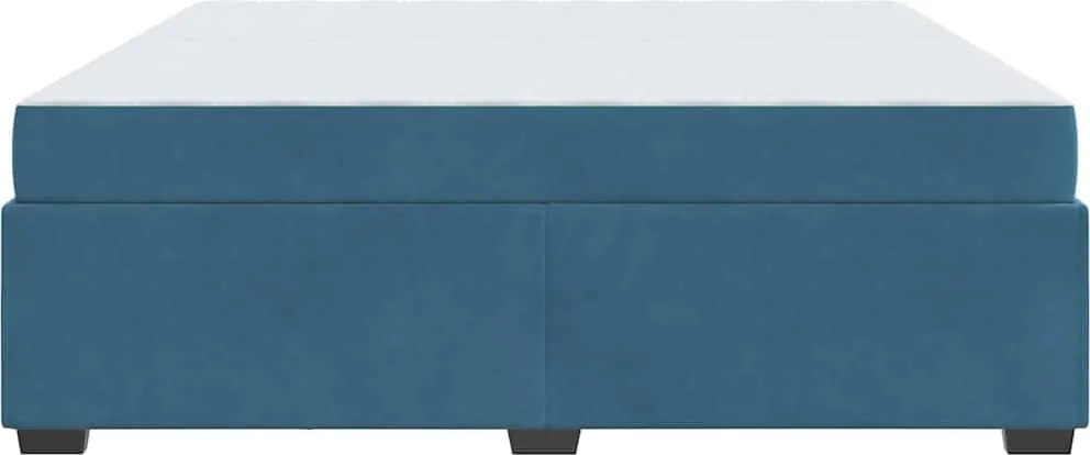 Rám postele s matrací Tmavě modrá 200 x 200 cm textil 3399312