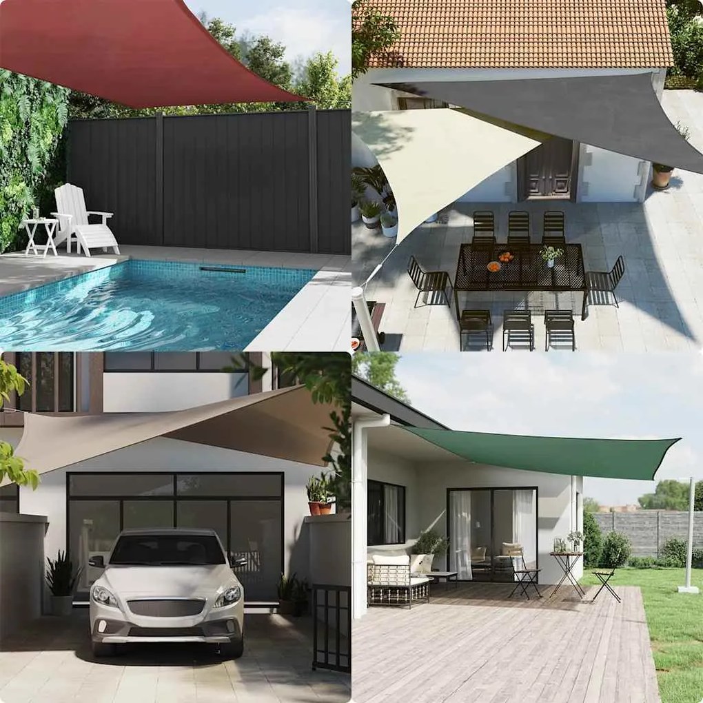 vidaXL Stínicí plachta oxfordská látka trojúhelníková 3x4x4 m [135119] Barva: Tmavě zelená