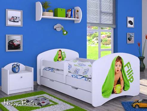 Dětská postel Kevin vzor 90 140x70 cm Vlastní motiv - zelená
