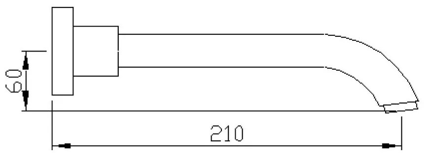 Nástěnná výtoková hubice v leskle stříbrné barvě – Sapho