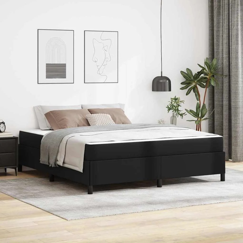 Rám postele s matrací Černá 180 x 200 cm textil 3399014