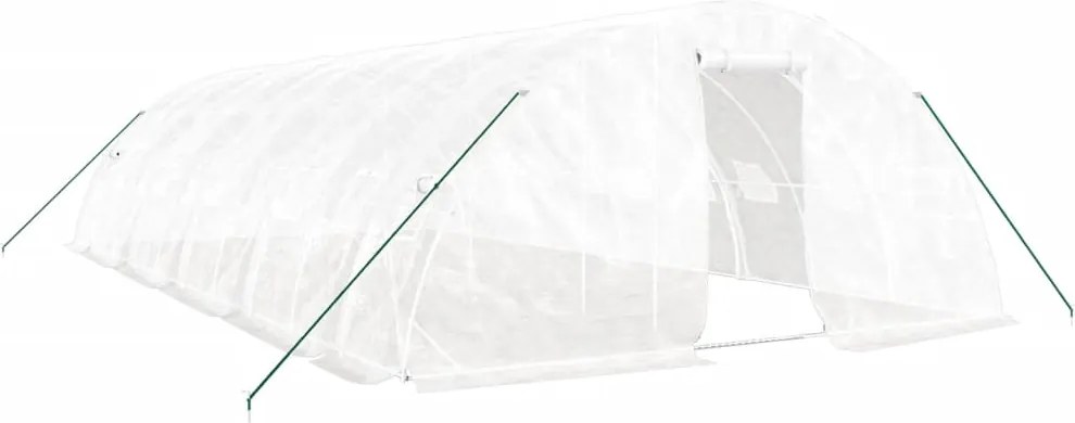 Skleník s ocelovým rámem bílý 50 m² 10 x 5 x 2,3 m 3188097