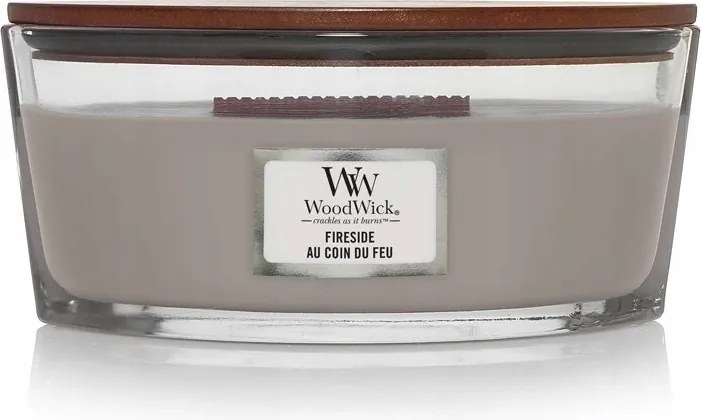 WoodWick vonná svíčka s dřevěným knotem Elipsa Fireside 453,6 g
