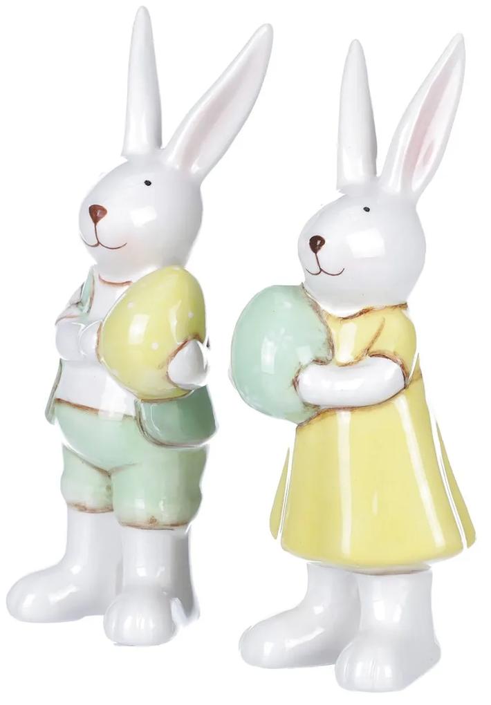 Autronic Zajíc a zaječice z keramiky, velikonoční dekorace Varianta: Zaječice