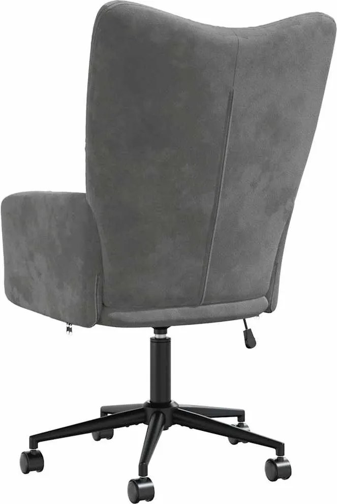 Relaxační křeslo tmavě šedé samet 328173