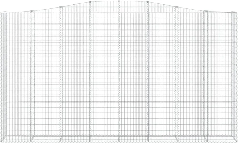 Klenuté gabionové koše 2 ks 400x50x220/240cm pozinkované železo 3146034