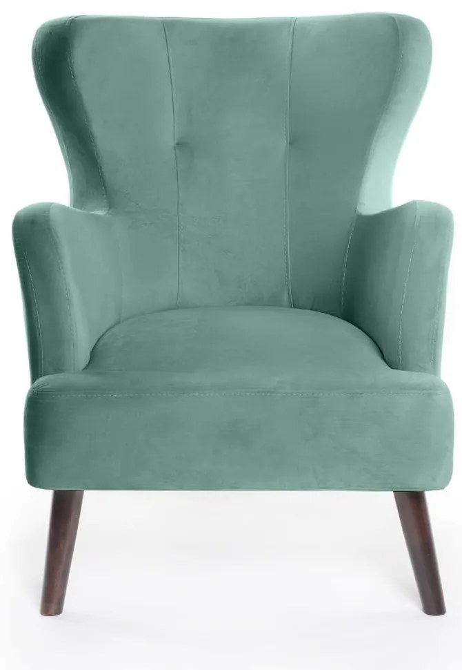 Sametové křeslo ušák v mentolové barvě Noemye – Bonami Selection