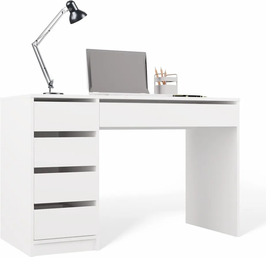 Psací stůl Arto 120 cm bílý levý