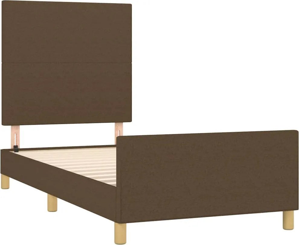 Rám postele bez matrace tmavě hnědá 80 x 200 cm textil 3124850