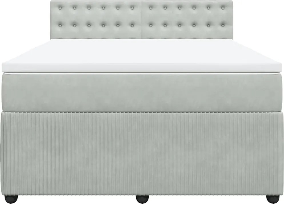 Box spring postel s matrací světle šedá 140x200 cm samet 3290070