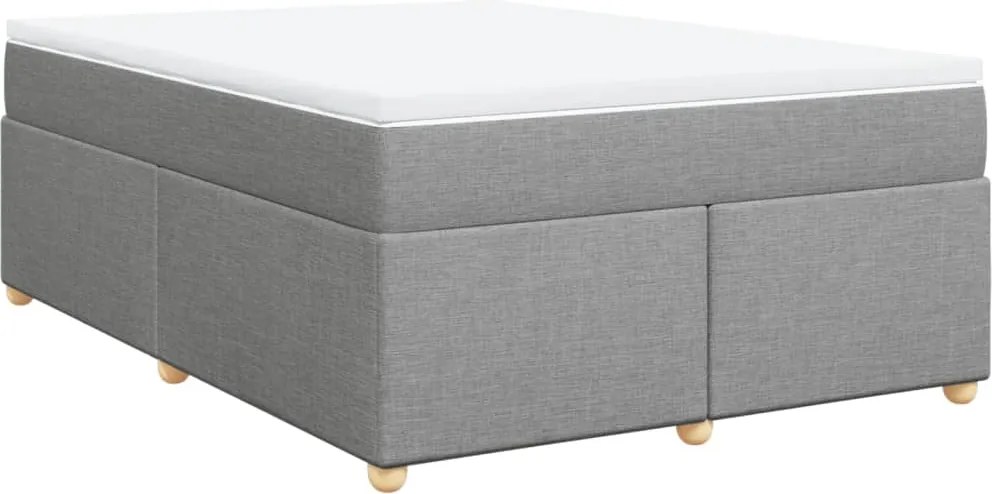 Box spring postel s matrací světle šedá 140 x 200 cm textil 3285380