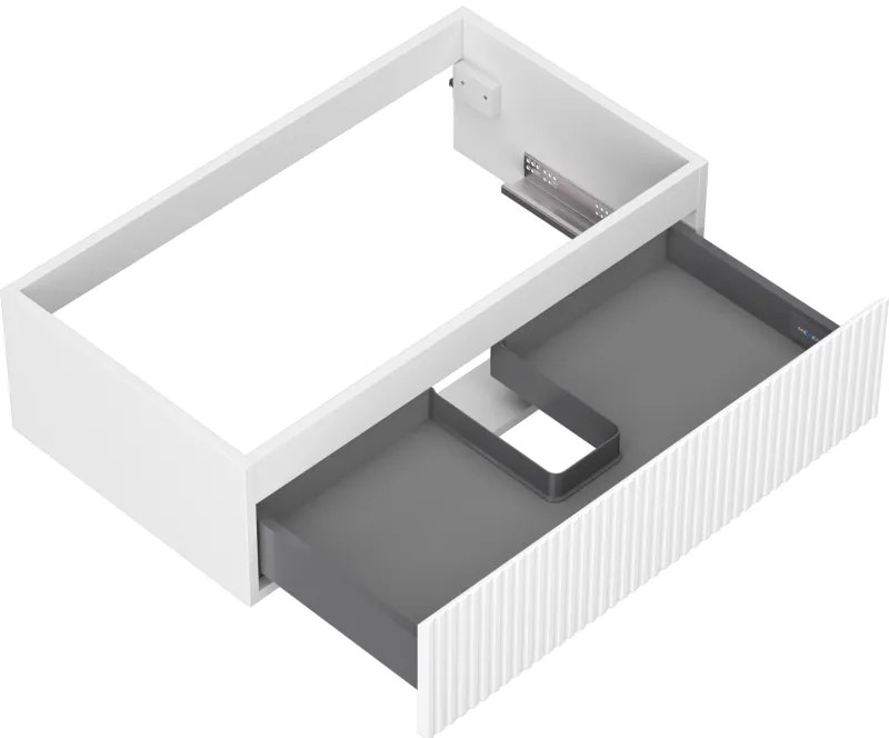 Mexen Rivel, koupelnová skříňka 80 cm, 1 zásuvka, drážkovaná, bílá matná, 91A20-08023-1-BF01