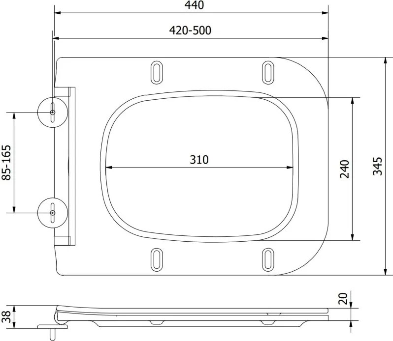 Mexen Madox slim pomalu padající deska, duroplast, tmavě šedá matná - 39154061