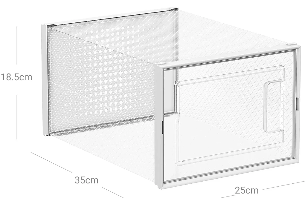 Songmics Botník plastový Tann, Set 18 ks, Transparentní | BIANO
