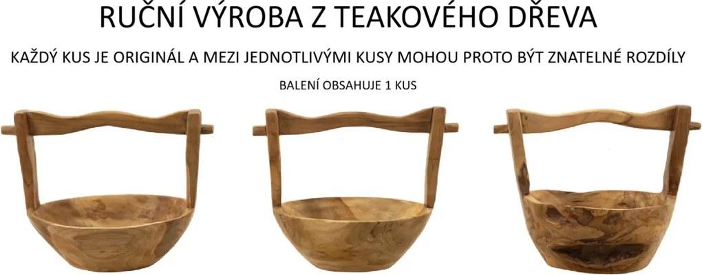 Dekorativní odkládací košík Timbo z masivu