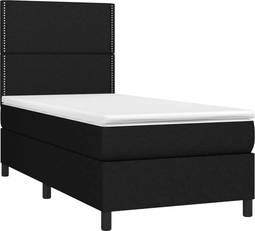 vidaXL Box spring postel s matrací a LED 80 x 200 cm textil [3134751] Barva: krémová