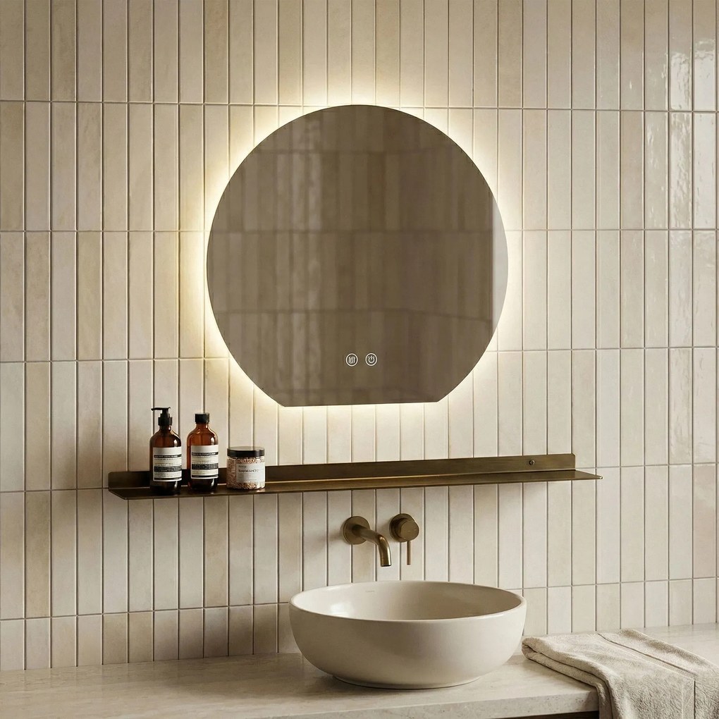 Rea Zrcadlo ⌀70 cm s vyhříváním a regulovatelným LED osvětlením HOM-00909