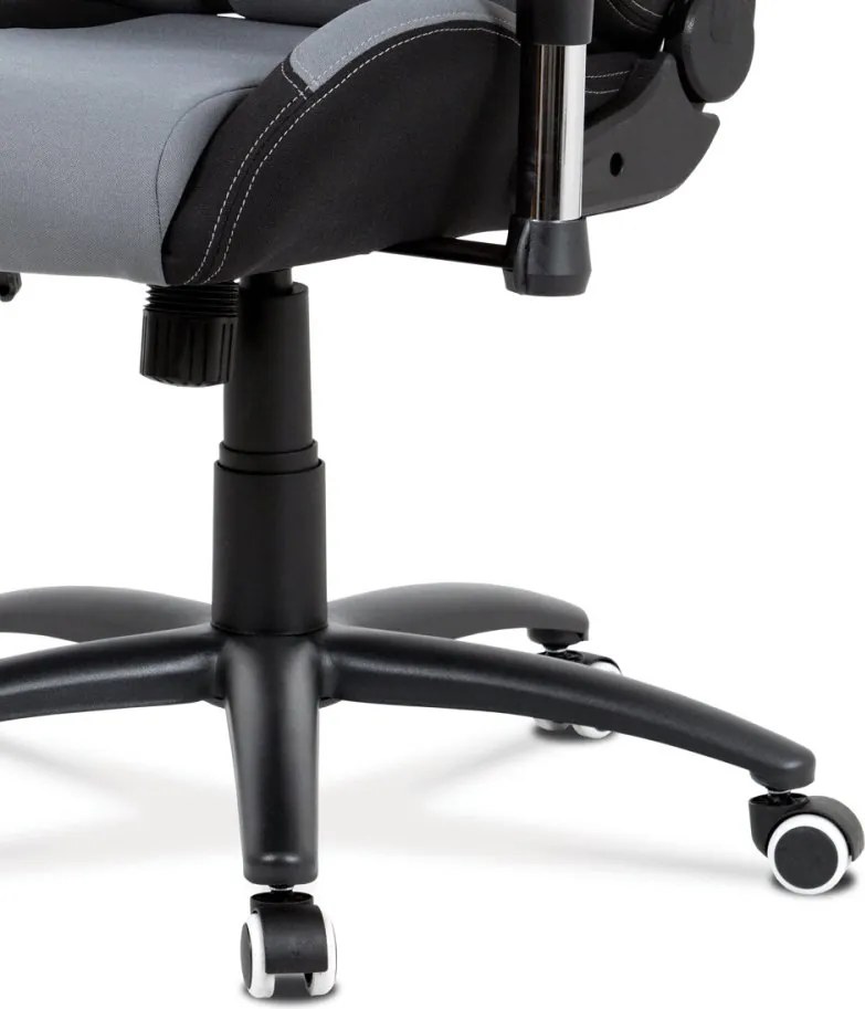 Kancelářská židle houpací mech., kovový kříž, šedá látka – opěrák 90°–180° Šedá