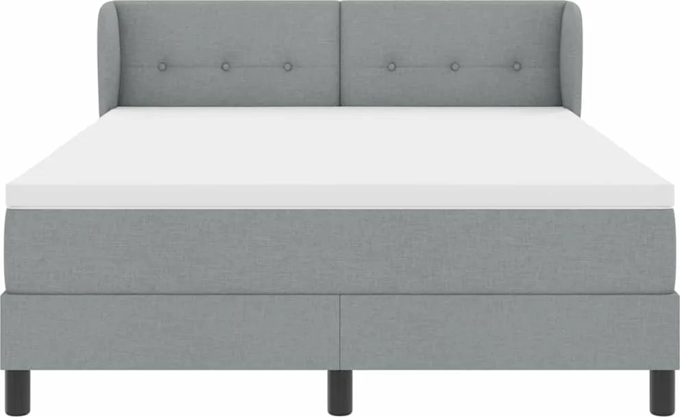 Postel s boxspringem s čelo Světle šedá 160 x 200 cm textil 3340031