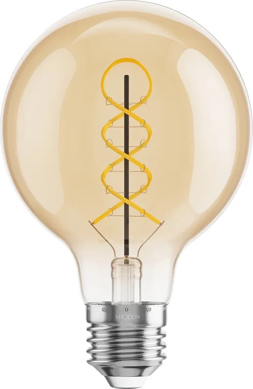 Mexen Vintis, LED filamentová žárovka E27, G80, 8 W, teplá bílá 2200K, jantarová, L165-E27-0822-50