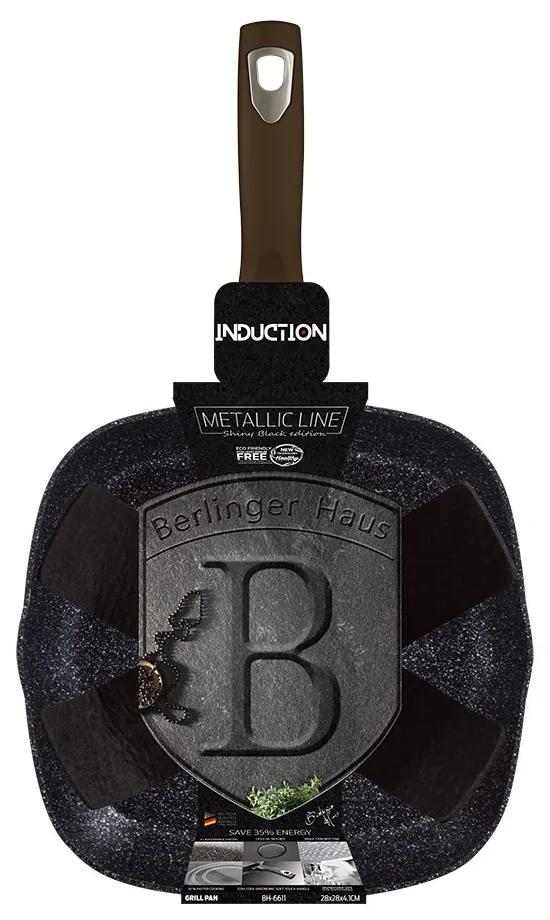 BERLINGERHAUS Pánev grilovací s mramorovým povrchem 28 cm Shiny Black Collection BH-6611