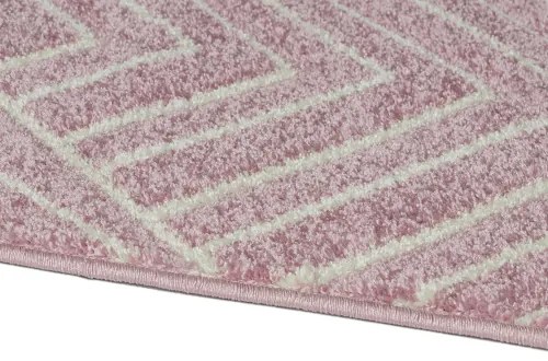 Koberce Breno Kusový koberec PORTLAND 58/RT4R, Růžová, Vícebarevné, 133 x 190 cm