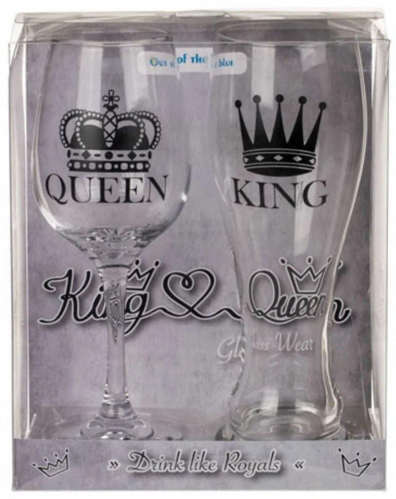 Sklenice pro pár King a Queen, 600 ml a 430 ml