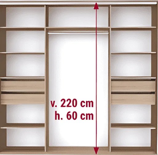 Dvoudveřová šatní skříň ONYX (na výběr více variant)