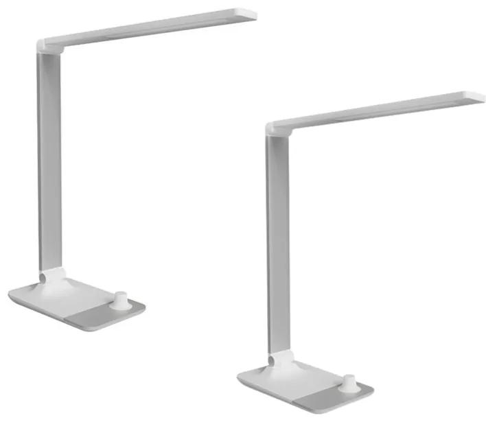 PANLUX SET 2x stolní LED lampička MASTER s integrovanou bezdrátovou nabíječkou, bílá