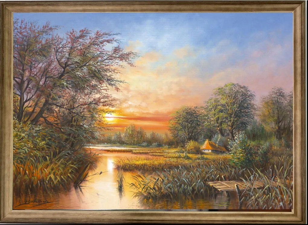 Bondecor Zarámovaný obraz Chaloupka 64 x 100 cm