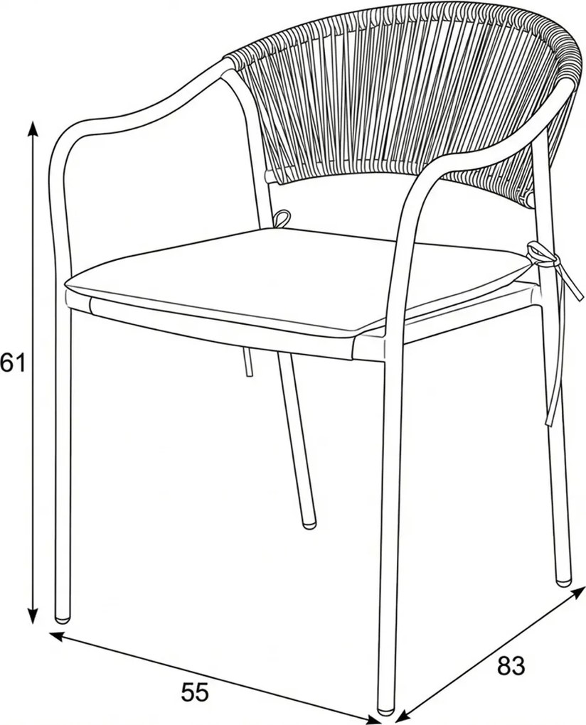 Autronic Zahradní židle AZC-L1352 GREY Barva: Šedá